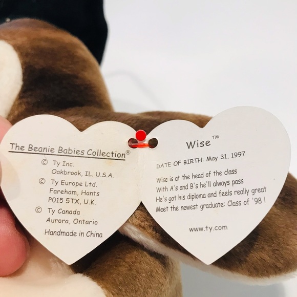 Ty | Other | Rare Retired 997 1998 Ty Wise Graduation Owl Beanie Baby ...